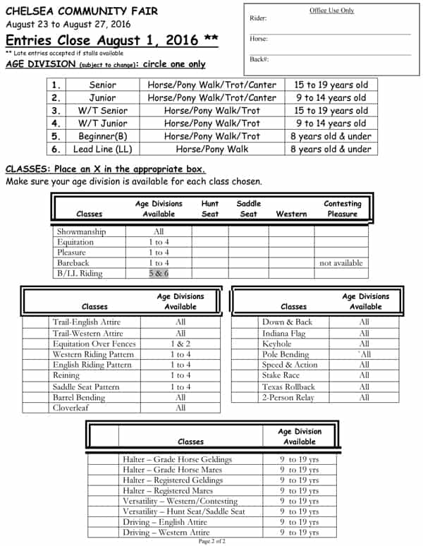 2016 Chelsea Community Fair: horse show entries extended to Aug. 19 ...