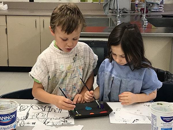 Kindergarteners create imaginary animals in art class at North Creek ...