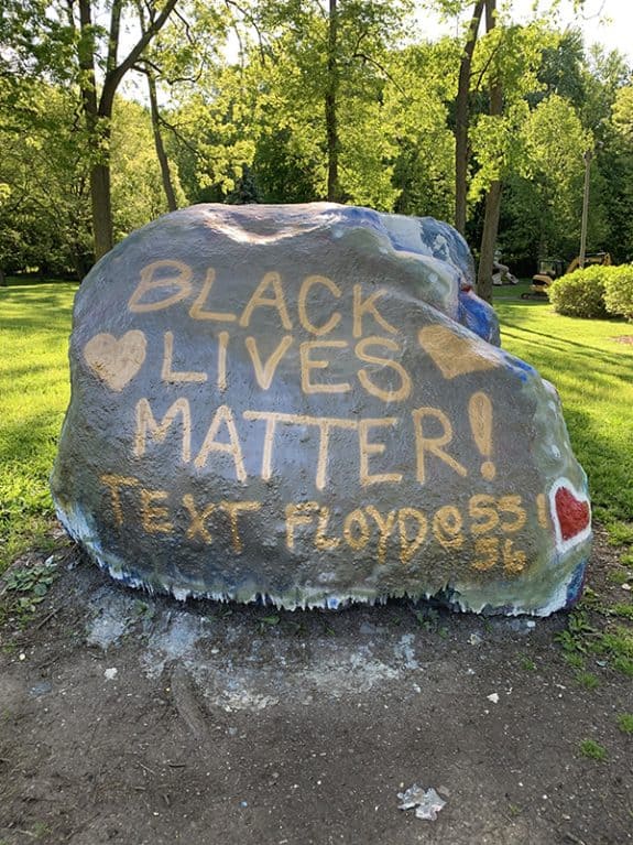 Two 2018 CHS grads paint The Rock - Chelsea Update: Chelsea, Michigan, News