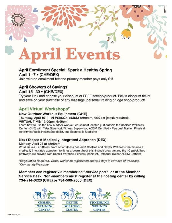 Check Out These April Events at Chelsea Wellness Center - Chelsea ...