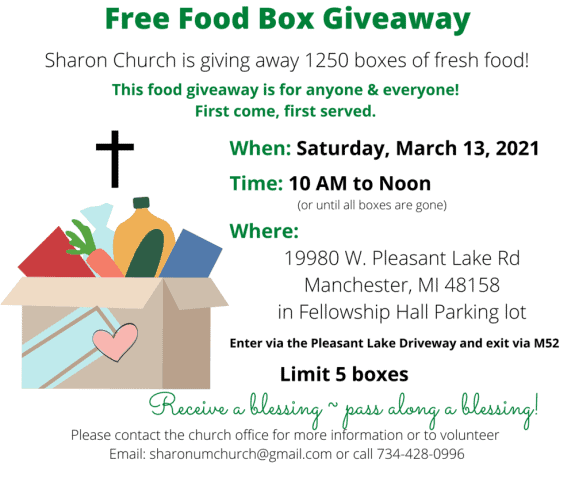March 13: Free Food Box Giveaway at Sharon Church - Chelsea Update ...