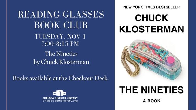 Nov. 1: Reading Glasses Book Club at Chelsea District Library - Chelsea ...