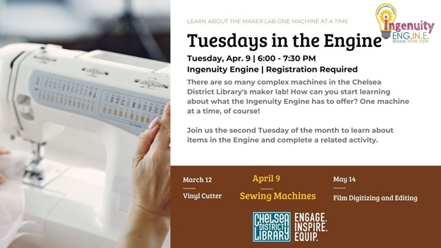 April 9: 'Tuesdays in the Engine' at Chelsea District Library - Chelsea ...