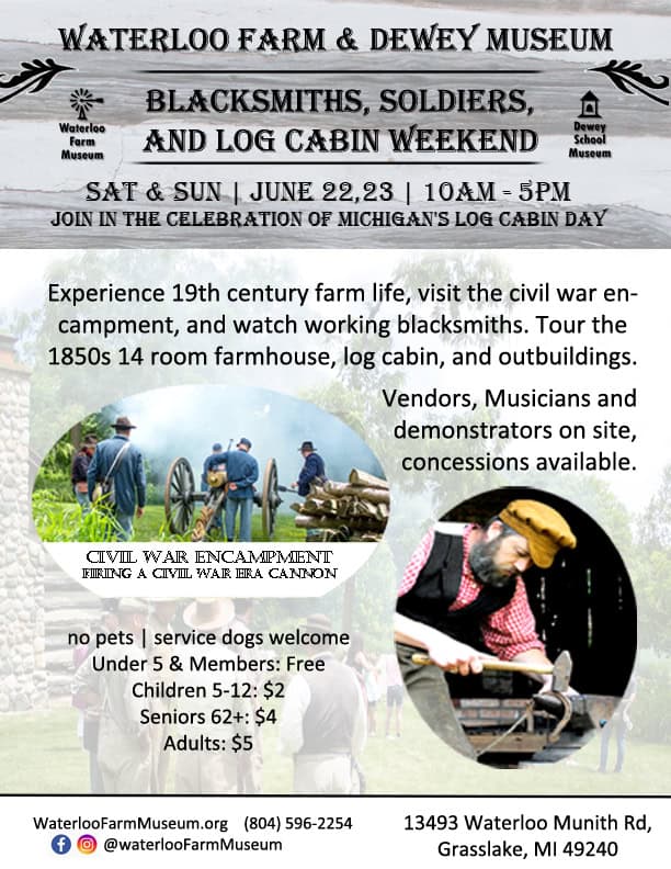 Reminder: June 21-22 Log Cabin Weekend at Waterloo Farm and Dewey ...