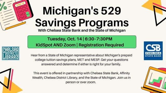 Oct. 14: Michigan's 529 Savings Programs at Chelsea District Library ...