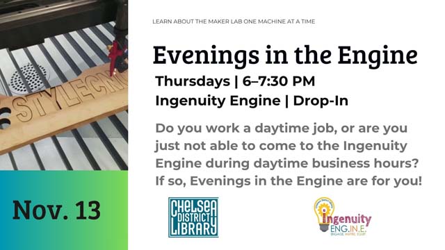 Nov. 13: Evenings in the Engine at Chelsea Library - Chelsea Update ...